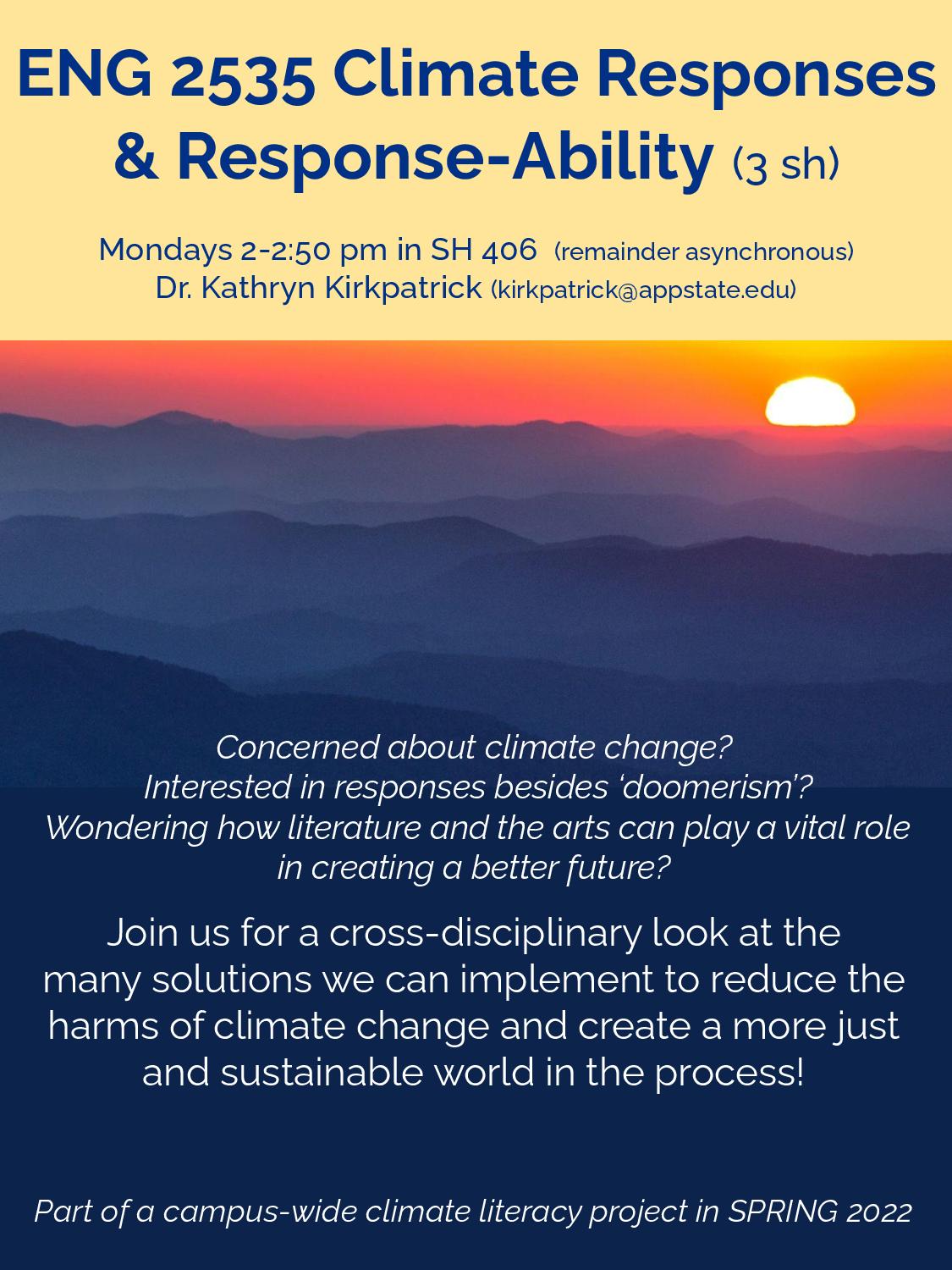 ENG 2535: Climate Responses & Response-Ability | Department of English