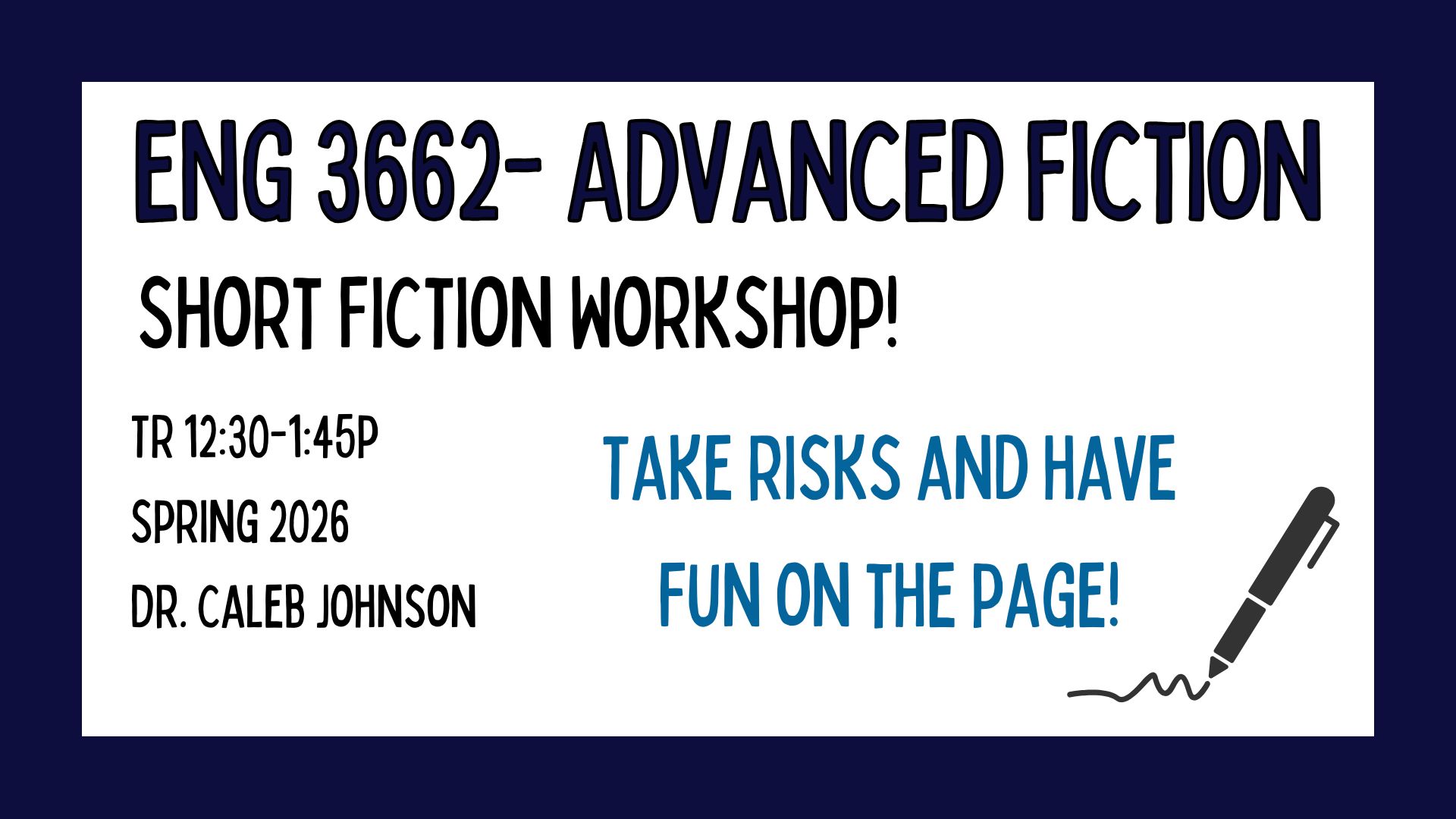 ENG 3662: Advanced Fiction (Dr. Caleb Johnson) | Department of English